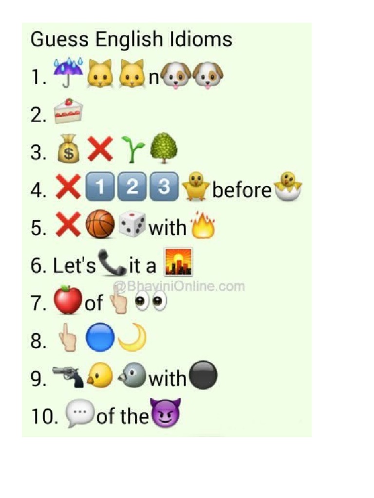 Idioms Emojis | PDF