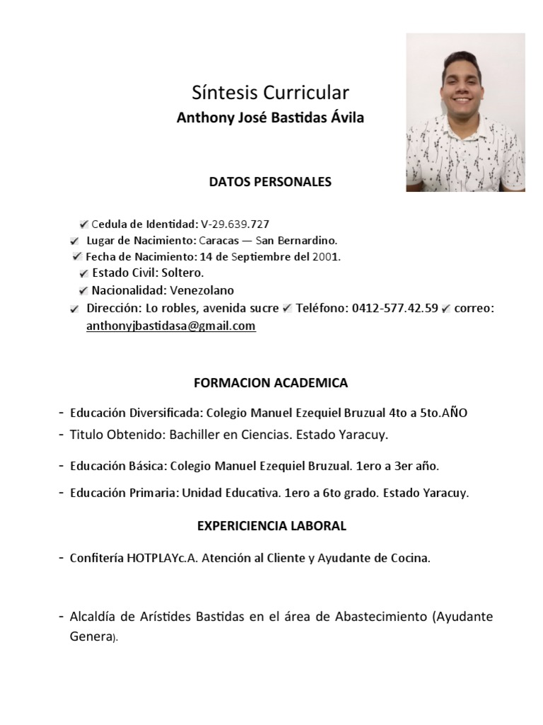 CV Anthony | PDF | Ciencias sociales | Derecho
