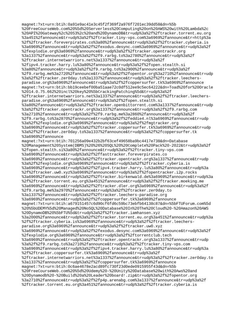 Torrent Links | PDF | Data | Computer Networking