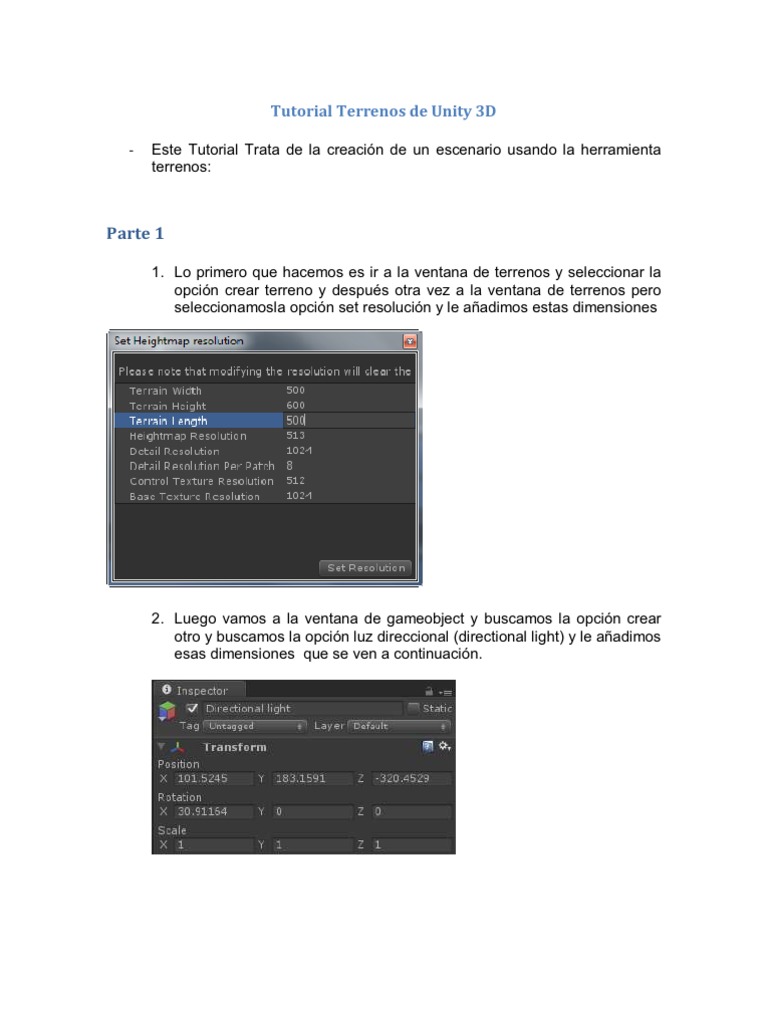 Tutorial de Terrenos en Unity 3D | PDF | Desarrollo de software ...