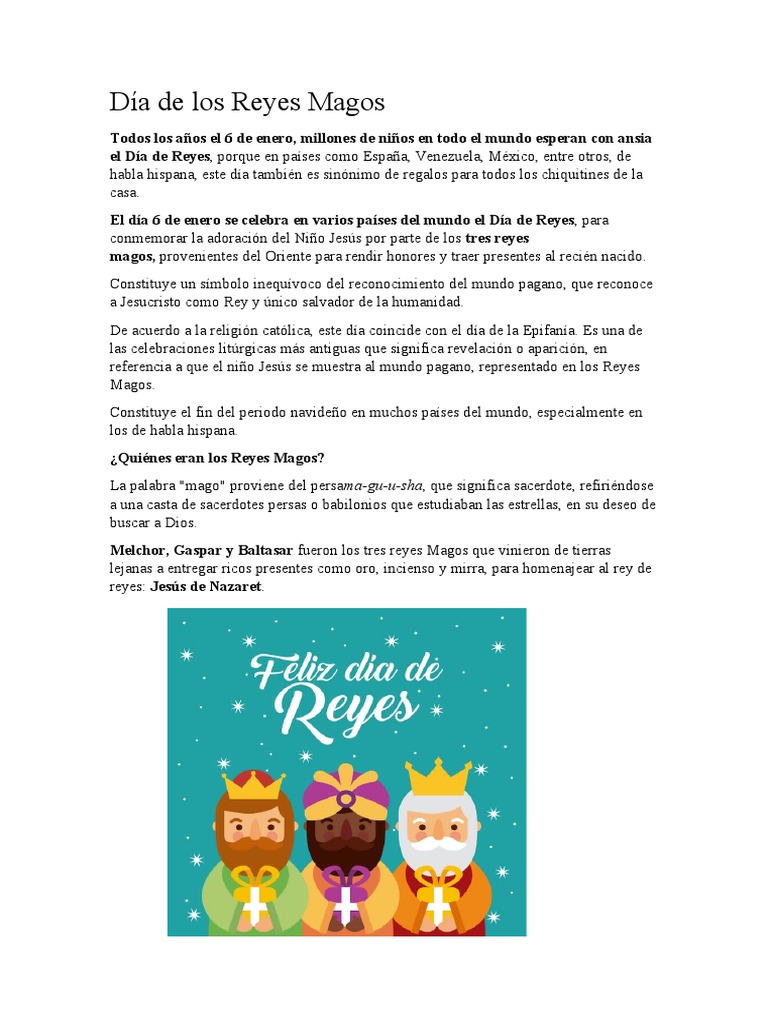 Significado del Día de Reyes Magos | PDF | día de San Valentín | Reyes ...