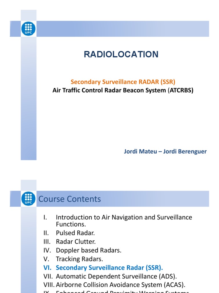 Radiolocation: Air Traffic Control Radar Beacon System (ATCRBS) | PDF ...