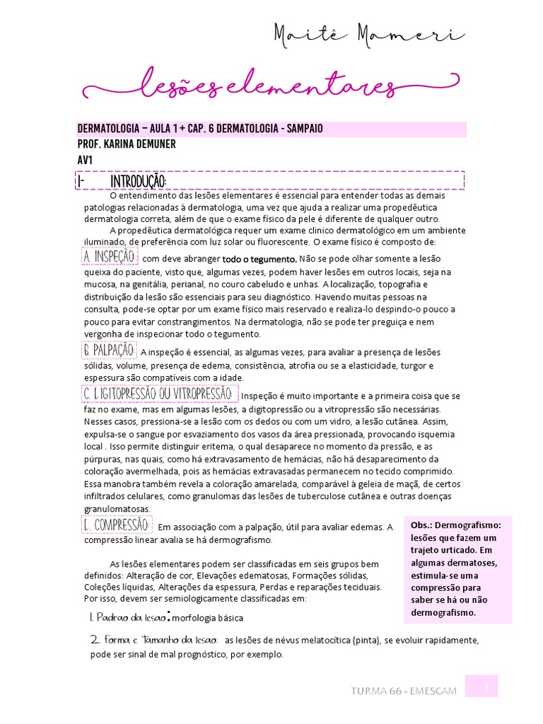 Classificação de Lesões Dermatológicas | PDF | Pele | Cor