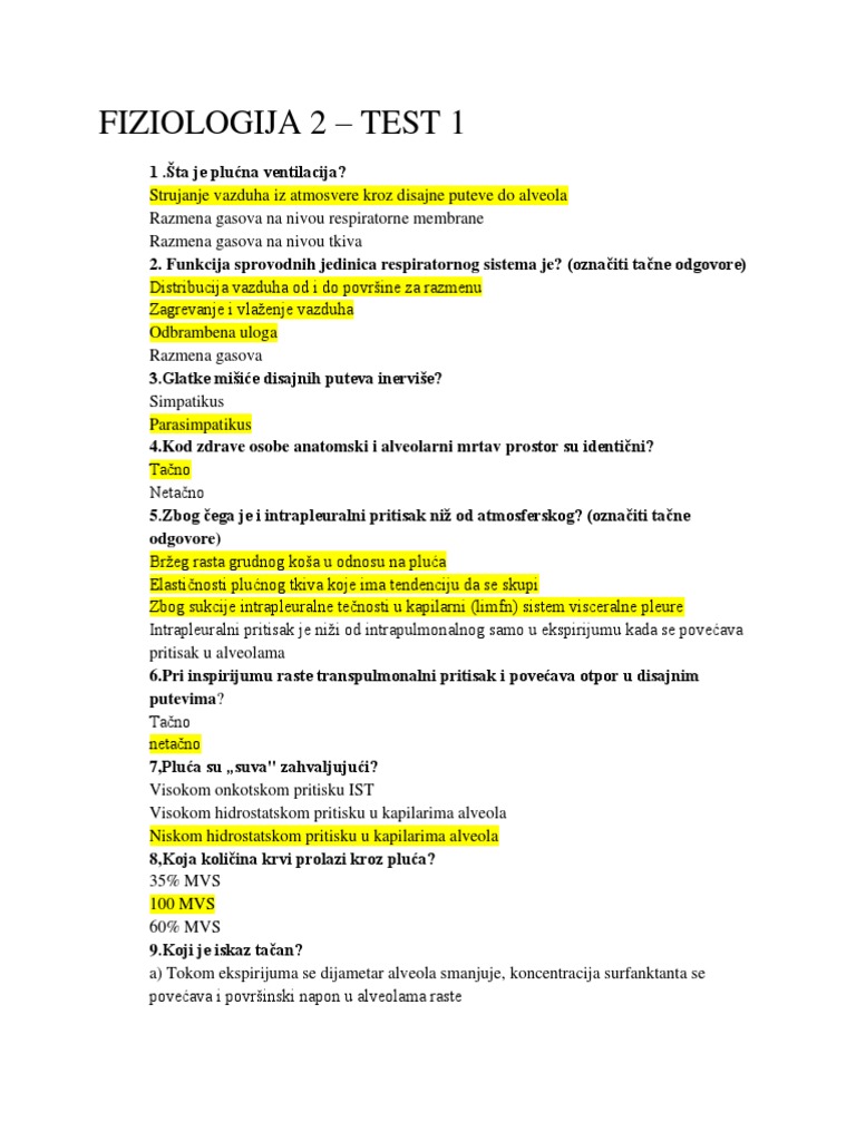 Fiziologija 2.1 | PDF