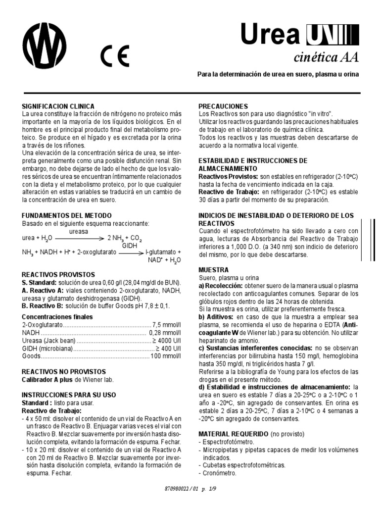 Urea Uv Cinetica Aa SP | PDF | Amoníaco | Urea