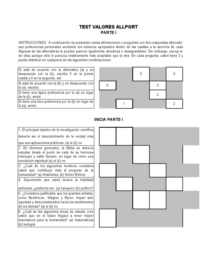 Test Allport Cuadernillo | PDF | Sociedad