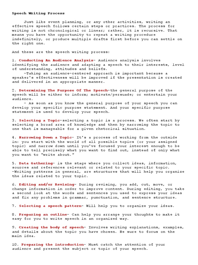 The Process of Creating an Effective Speech: A Comprehensive Guide to Analyzing the Audience ...