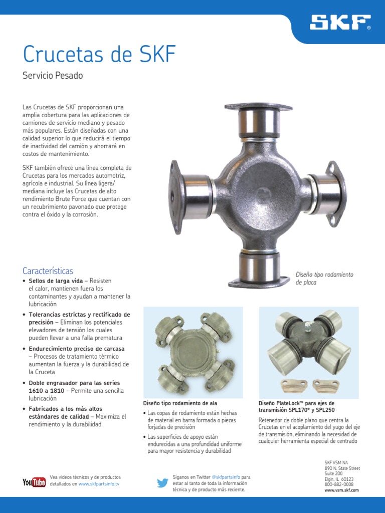 Catalogo de Crucetas SKF 457953SP - TCM - 12-267351 | PDF | Materiales