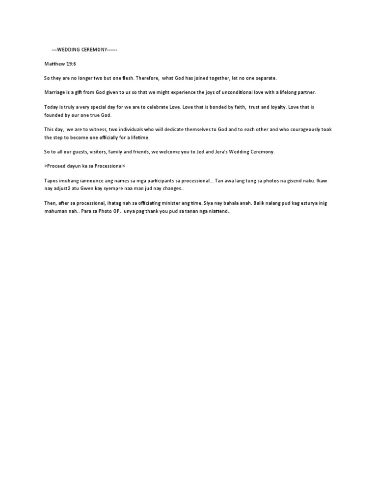 Script Kasal | PDF | Wedding | Groomsman