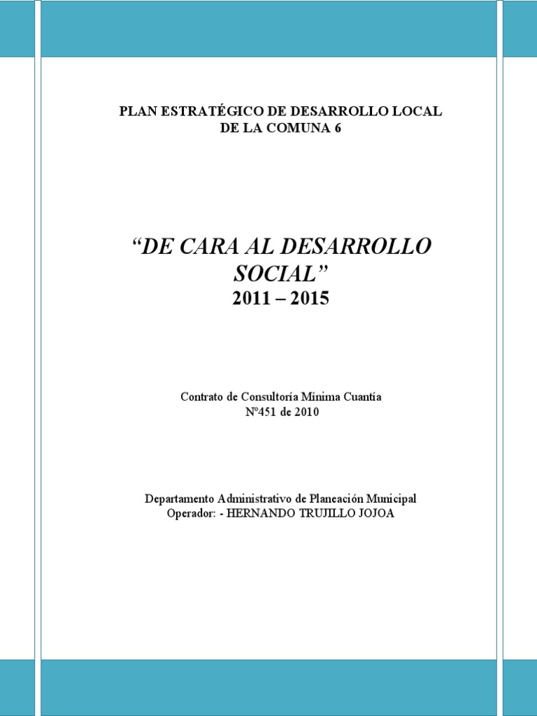 Plan Estrategico de Desarrollo Comuna 6 | PDF | Estudios de género | Igualdad de género
