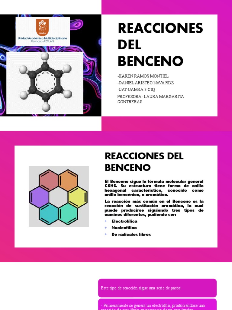 Reacciones Del Benceno | PDF | Benceno | Ácido