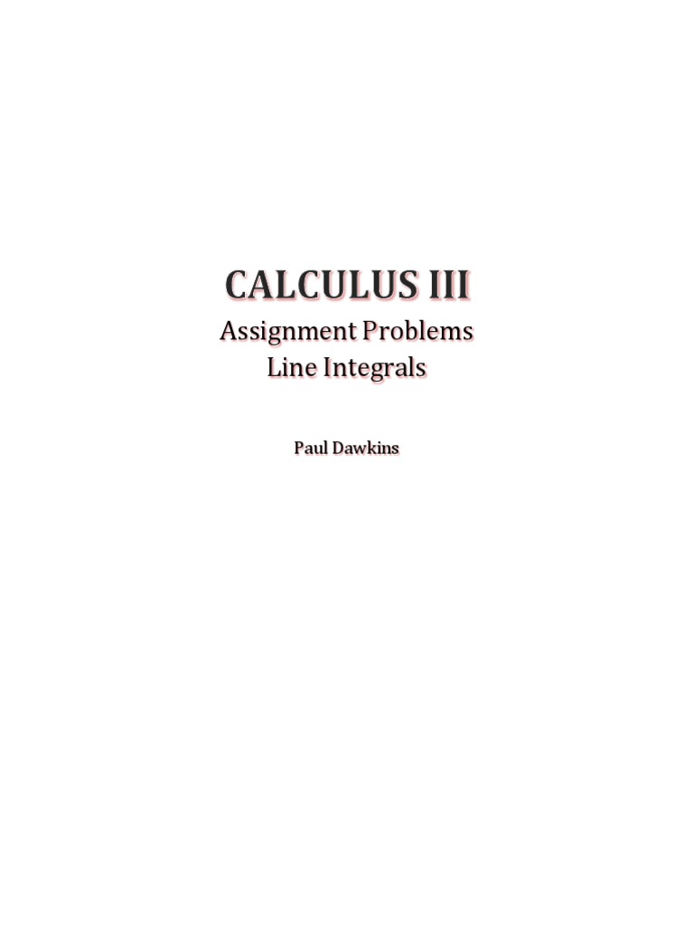 CalcIII LineIntegrals Assignment | PDF | Integral | Field (Mathematics)