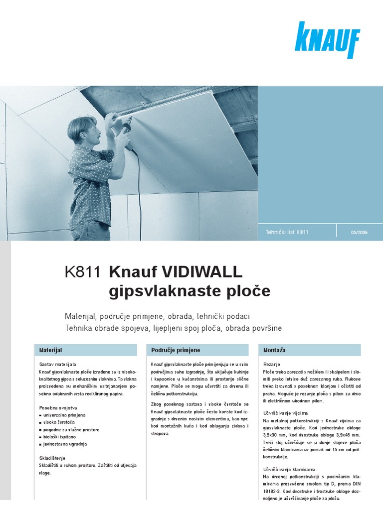 Knauf VIDIWALL Gipsvlaknaste Ploče | PDF