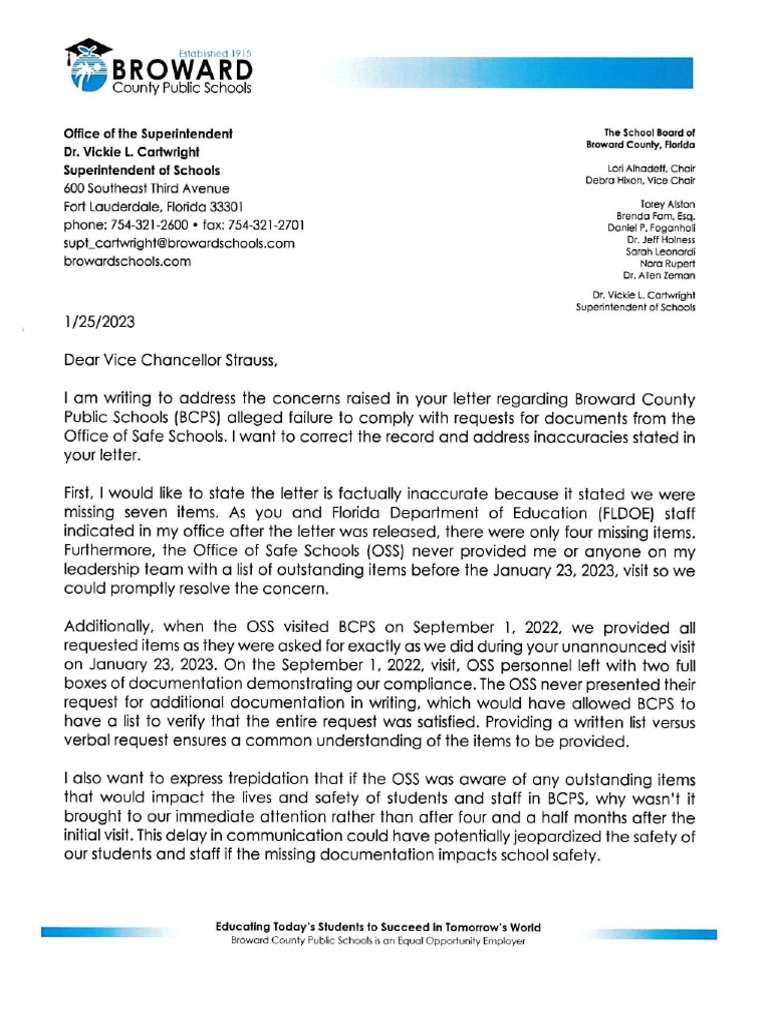 Fldoe Letter | PDF