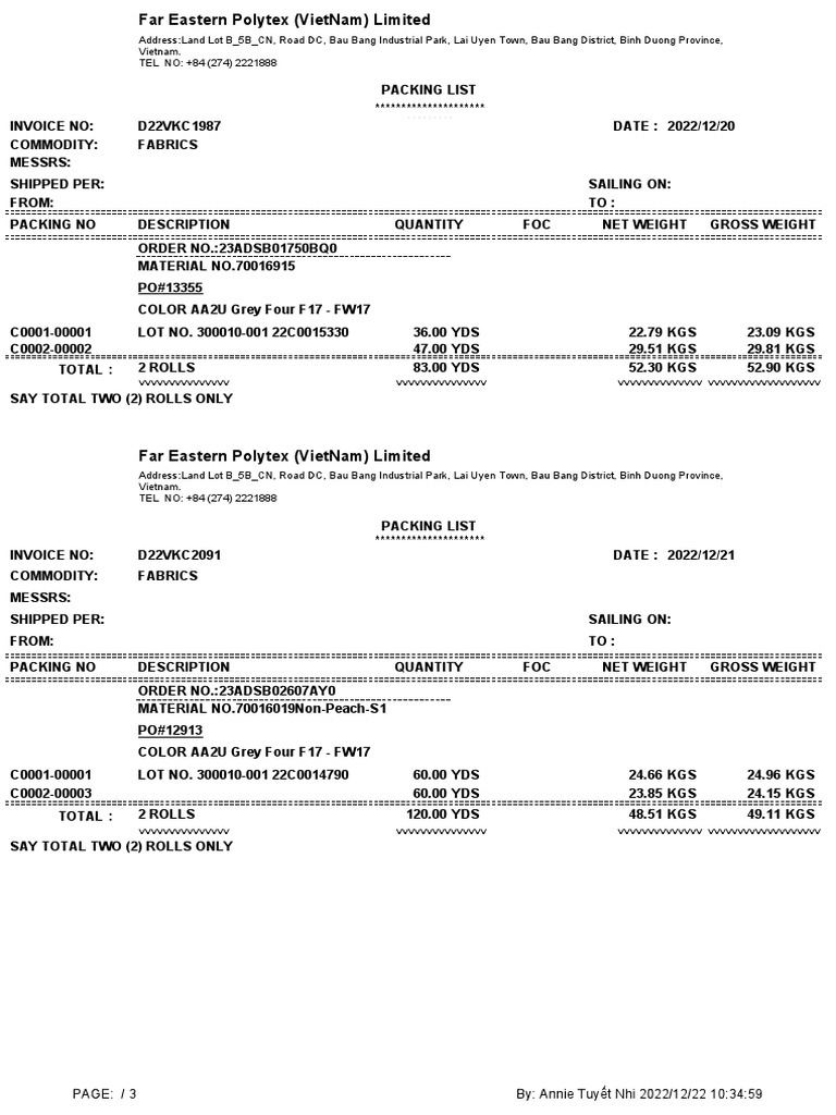 Packing List - (20221222103456) - SO22120339 | PDF
