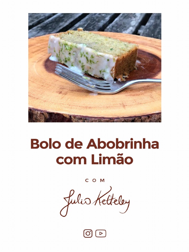 E-Book - Bolo de Abobrinha Com Limão | PDF | Brasil | Alimentos
