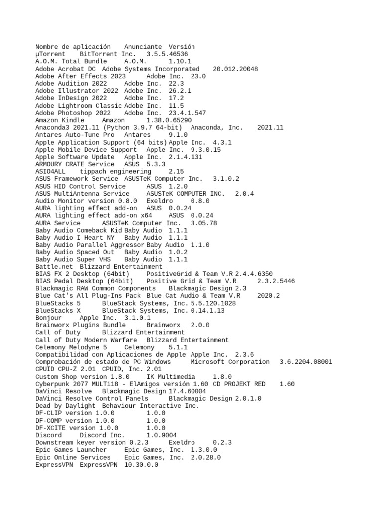 Top apps and versions list | PDF | Microsoft | Computer Science