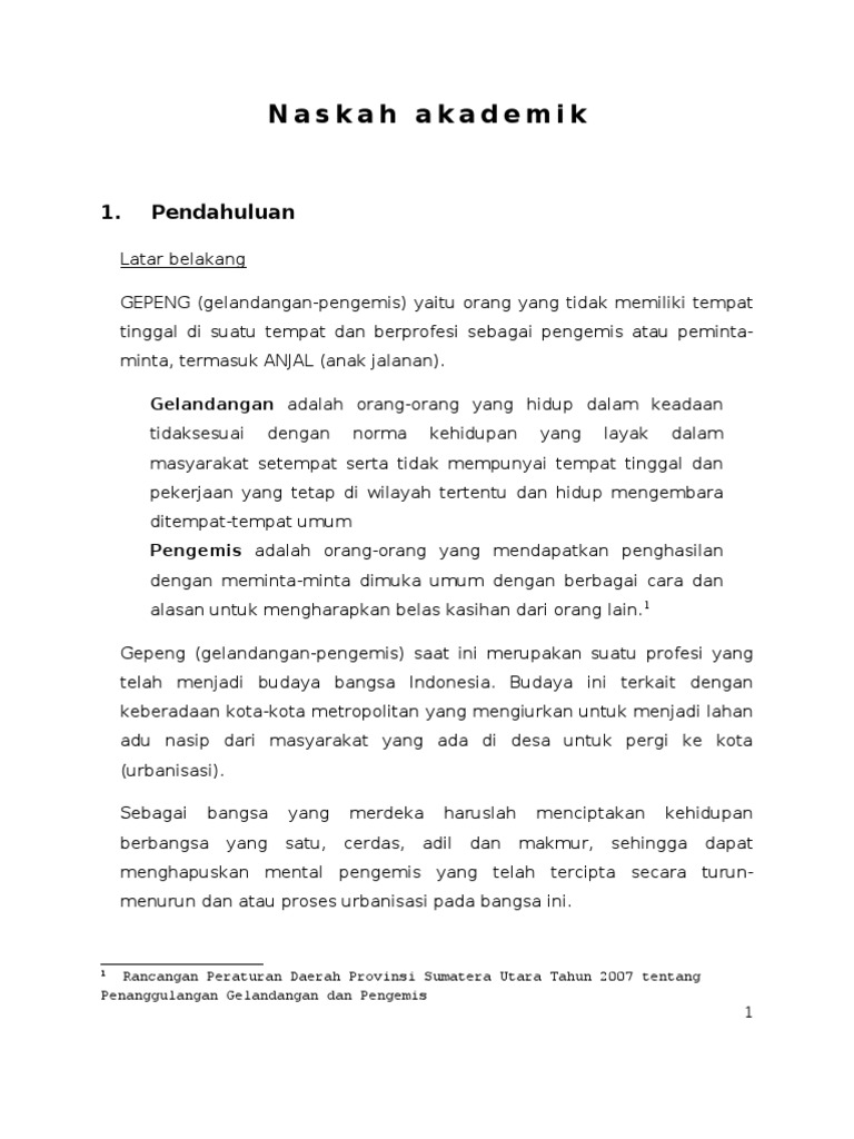 Contoh Naskah Akademik | PDF