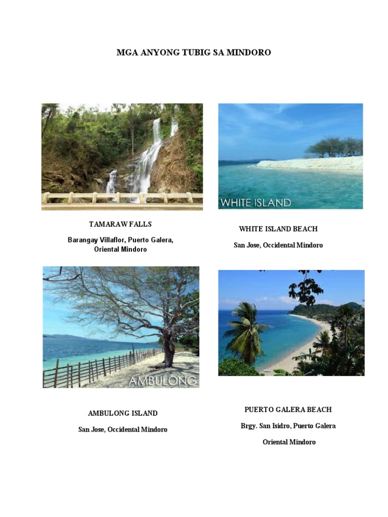 Mga Anyong Tubig Sa Mindoro | PDF