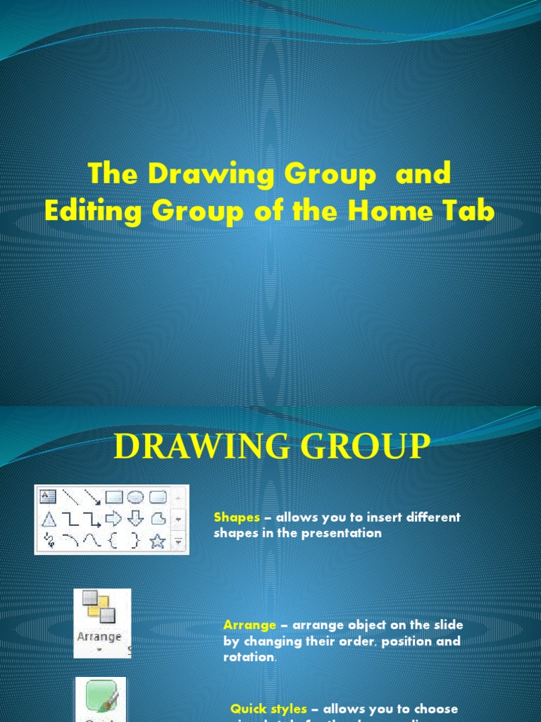 The Drawing Group and Editing Group of The | PDF