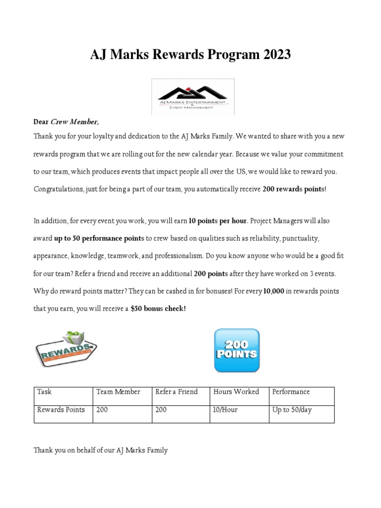 Rewards Program | PDF