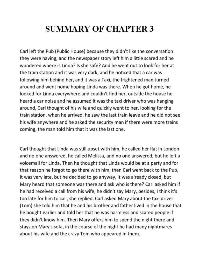 Carl's Search for Linda: Chapter 3 Summary | PDF