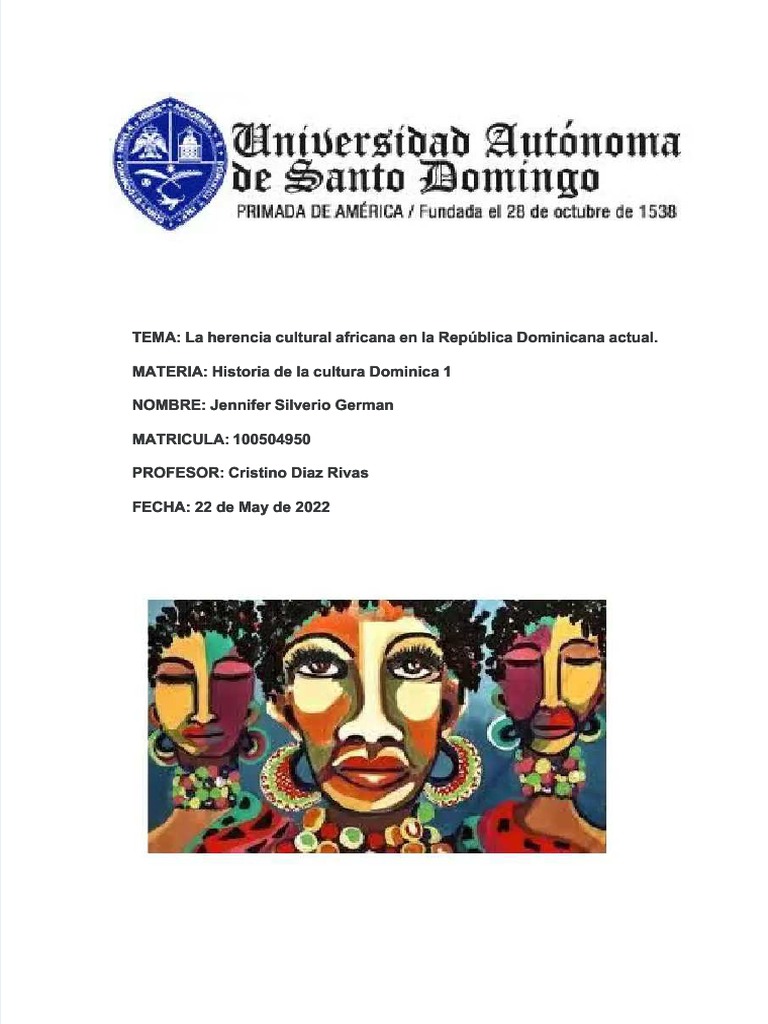 Herencia africana en la cultura dominicana | PDF | República Dominicana ...
