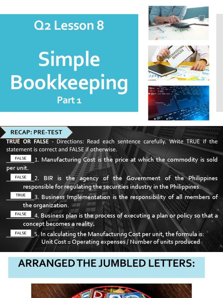 Q2 Lesson 8 Simple Bookkeeping | Download Free PDF | Bookkeeping | Expense