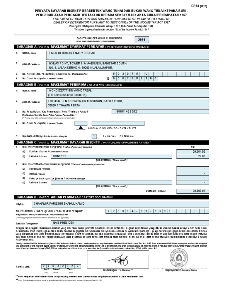 CP58 2021 Statement - BUSS - 1 - 107 | PDF