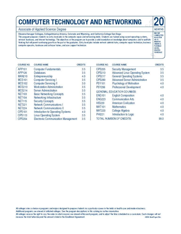 Computer Technology Degree Overview | PDF