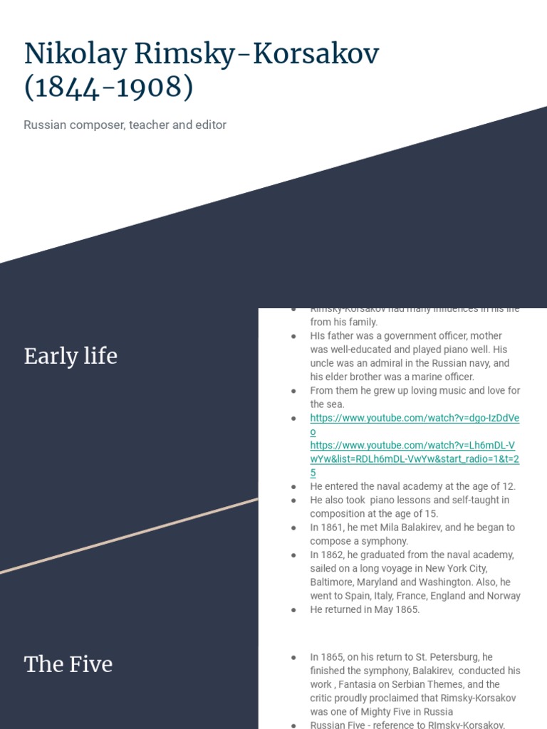 Nikolay Rimsky-Korsakov (1844-1908) | PDF | Classical Music | Performing Arts