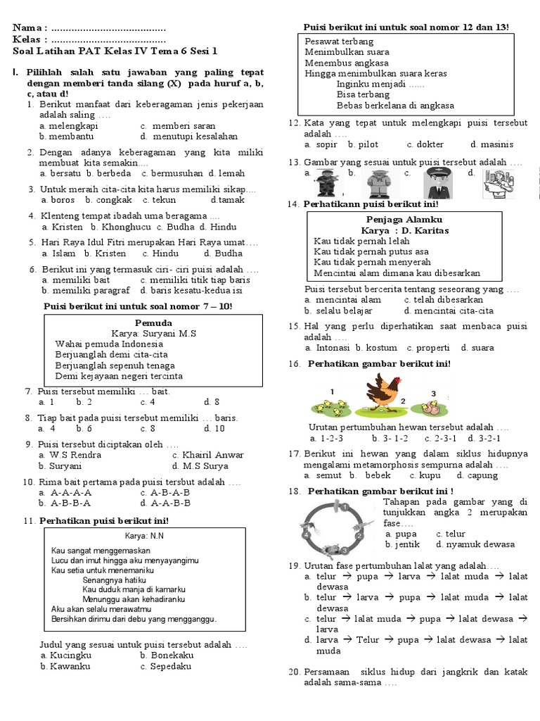 Soal Latihan Kelas 4 Pdf