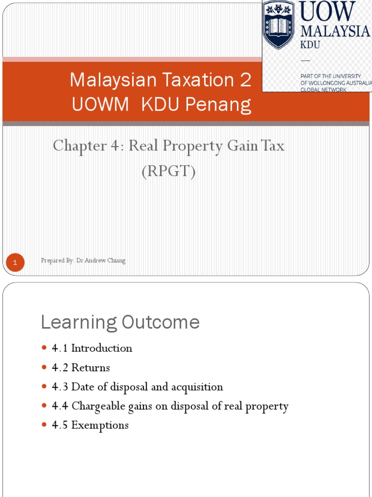 Malaysian RPGT Guide for Students | PDF | Taxes | Capital Gain