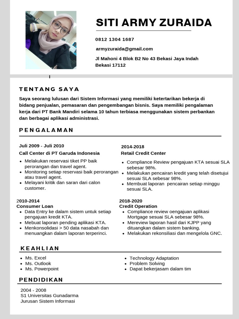 CV Siti Army Z | PDF