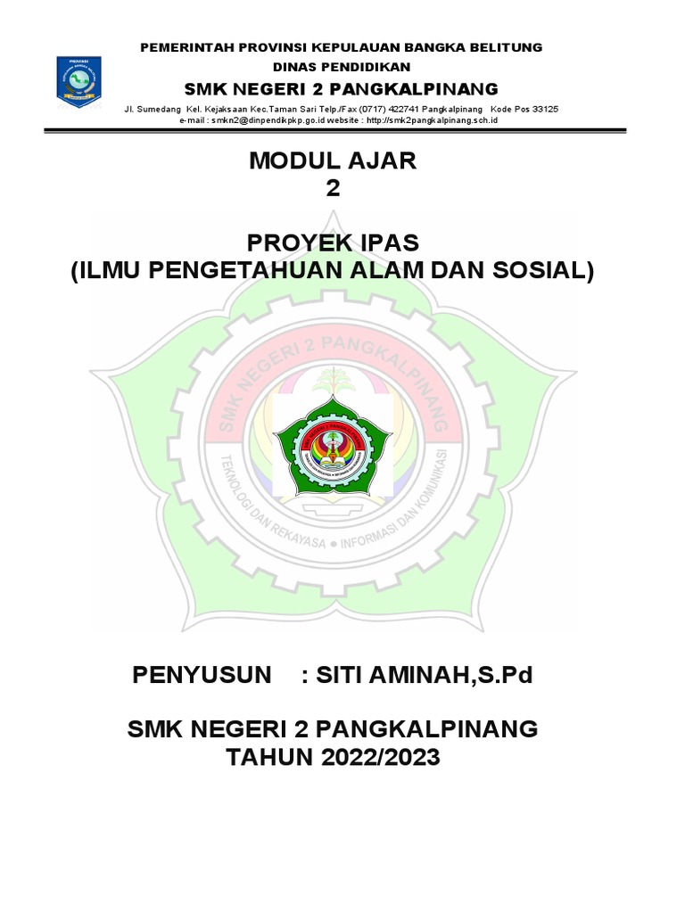 MODUL PROYEK IPAS 2 ZAT DAN PERUBAHANNYA SITI AMINAH, S.PD 2022 | PDF