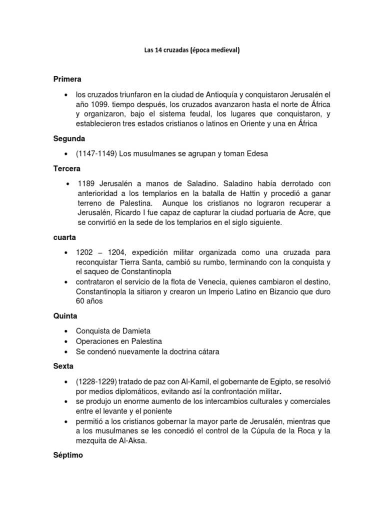 Las 14 Cruzadas | PDF | Cruzadas | imperio Bizantino