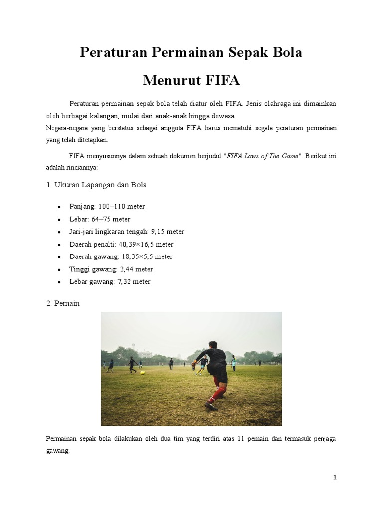 Peraturan Dasar Sepak Bola FIFA | PDF | Olahraga & Rekreasi
