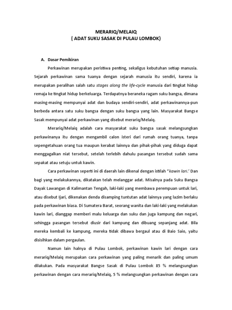 Bab Merariq | PDF | Ilmu Sosial