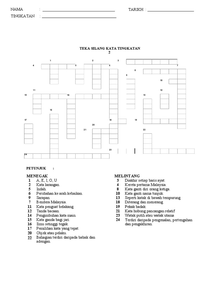 Silang Kata Ting 2 Terbaru Soalan Dan Jawapan Pdf
