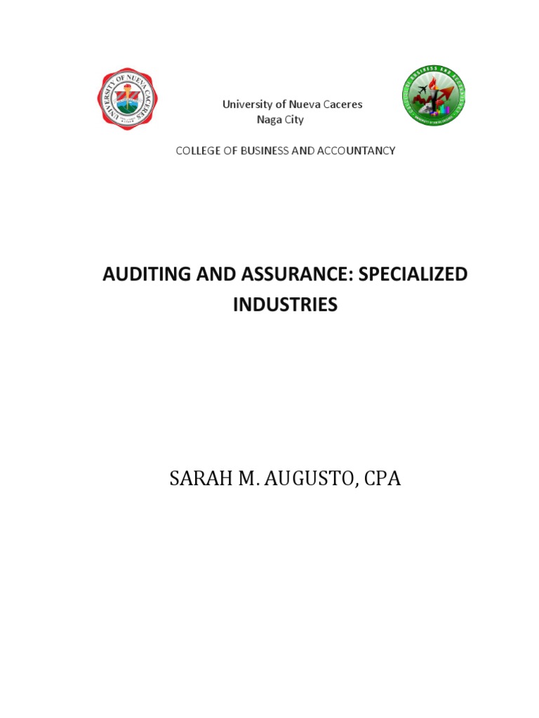 CBA - Auditing and Assurance Specialized Industries - 2 | PDF | Distance Education ...