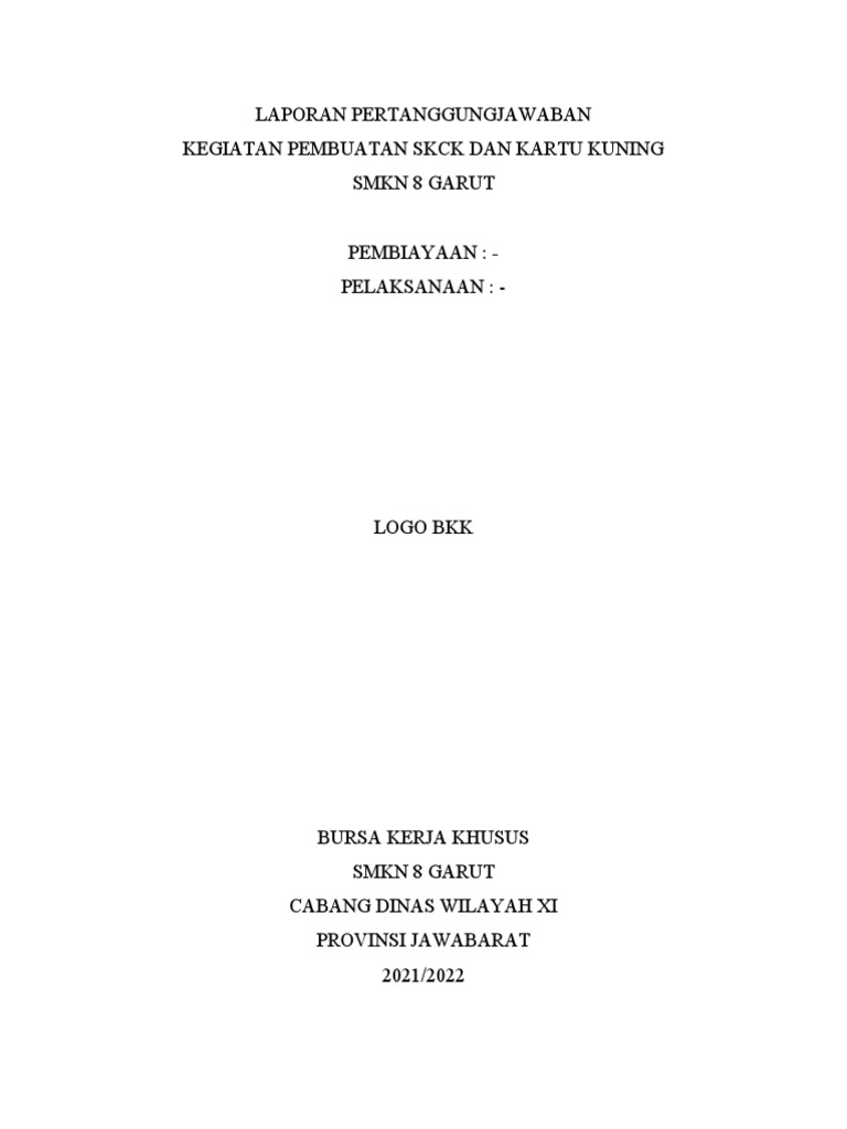 Contoh Format LPJ Dan TOR | PDF