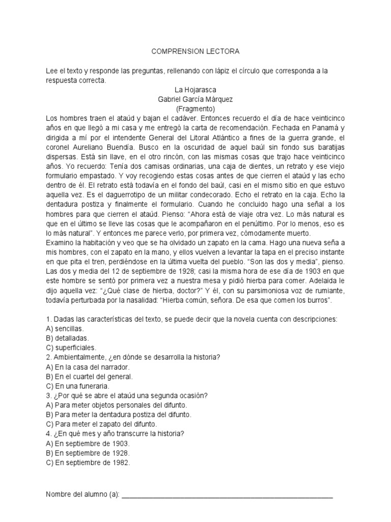 Comprension Lectora 8 | PDF