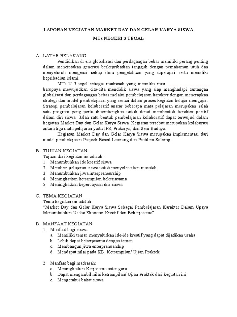 Lap. Market Day 14 Maret 22 | PDF | Karier & Perkembangan | Bisnis