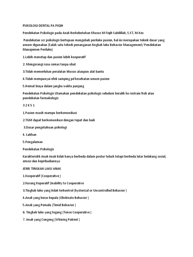 Pendekatan Psikologis | PDF