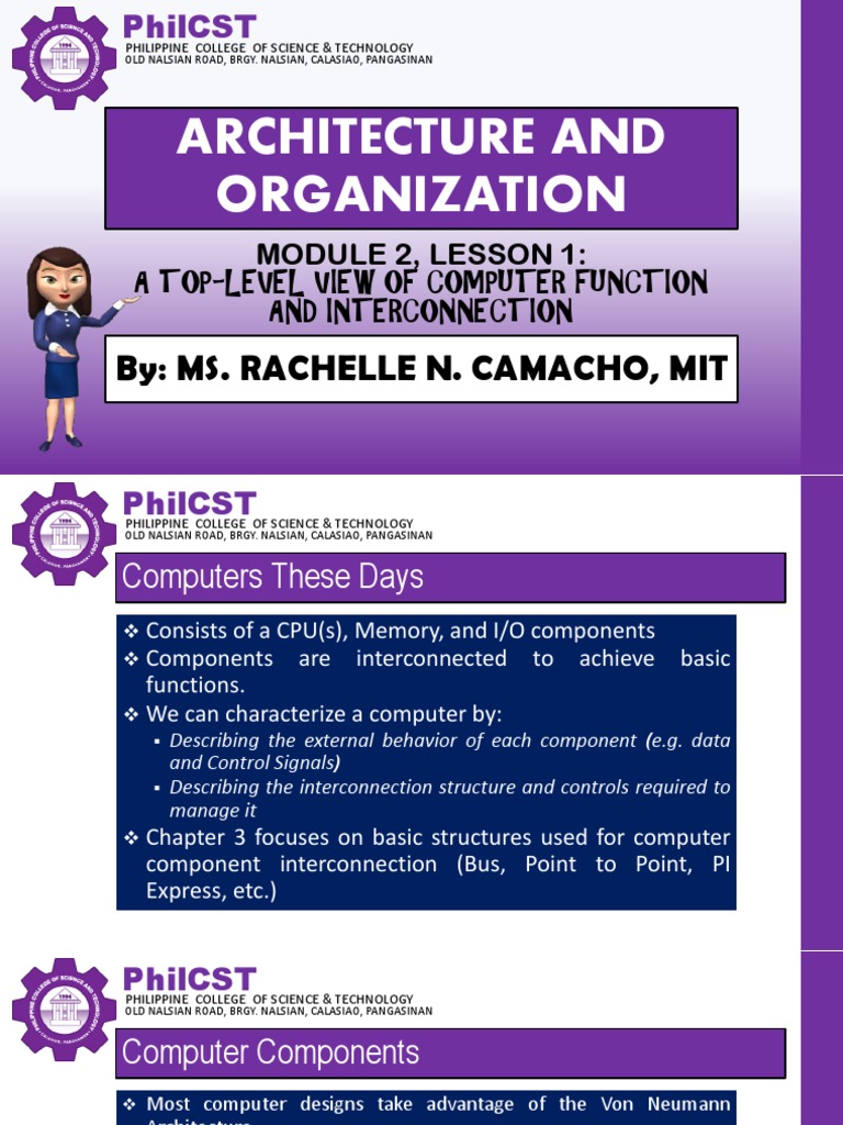 Aao Module 2, Lesson 1 Lecture | PDF | Input/Output | Central Processing Unit