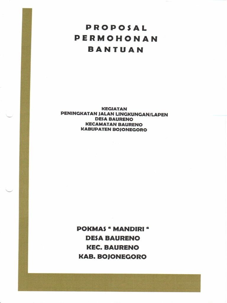 PROPOSAL JALAN POKMAS MANDIRI BAURENO20200721 - 10300061-Digabungkan | PDF
