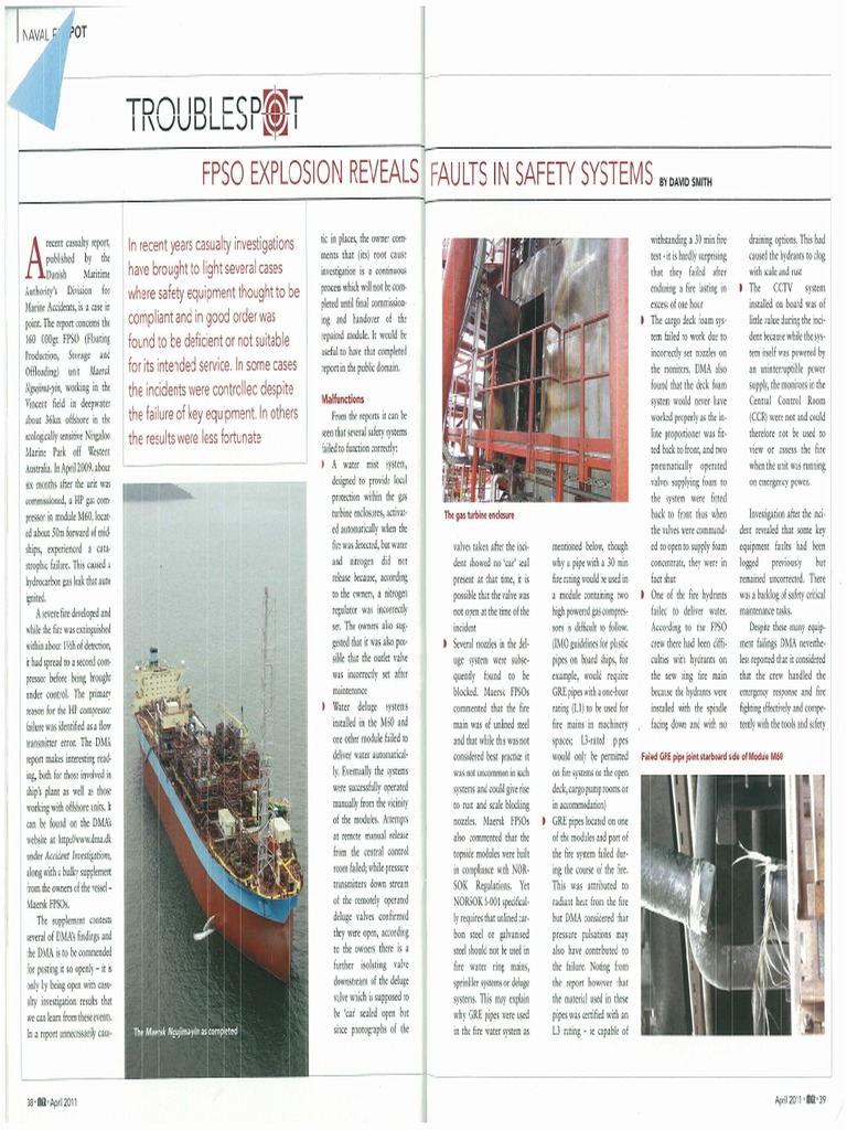FPSO Fire Safety Faults | PDF