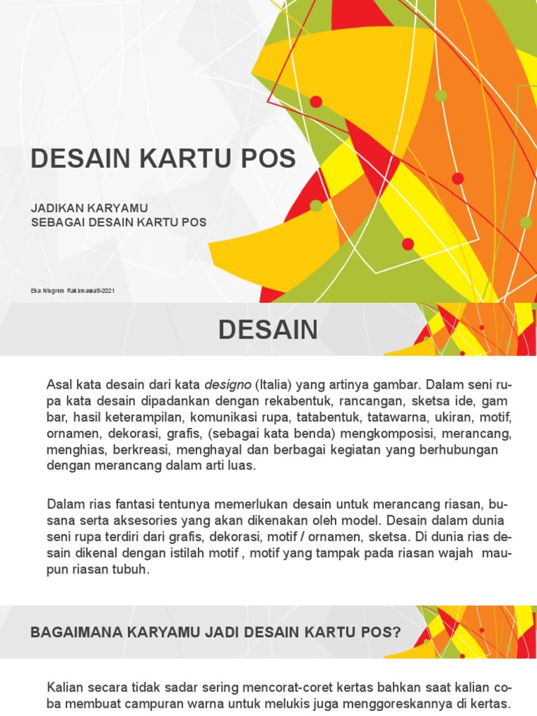 Desain Kartu Pos dari Karya Pribadi | PDF | Karier & Perkembangan