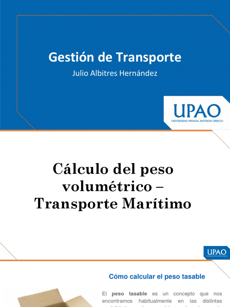 Cálculo del Peso Tasable y Volumétrico | PDF | Volumen | Cantidad
