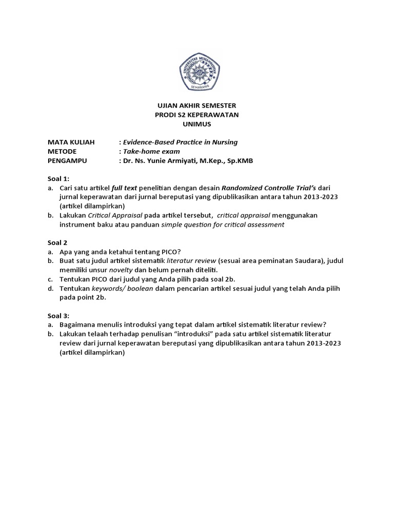 Soal UAS EBP - Yunie (2023) | PDF